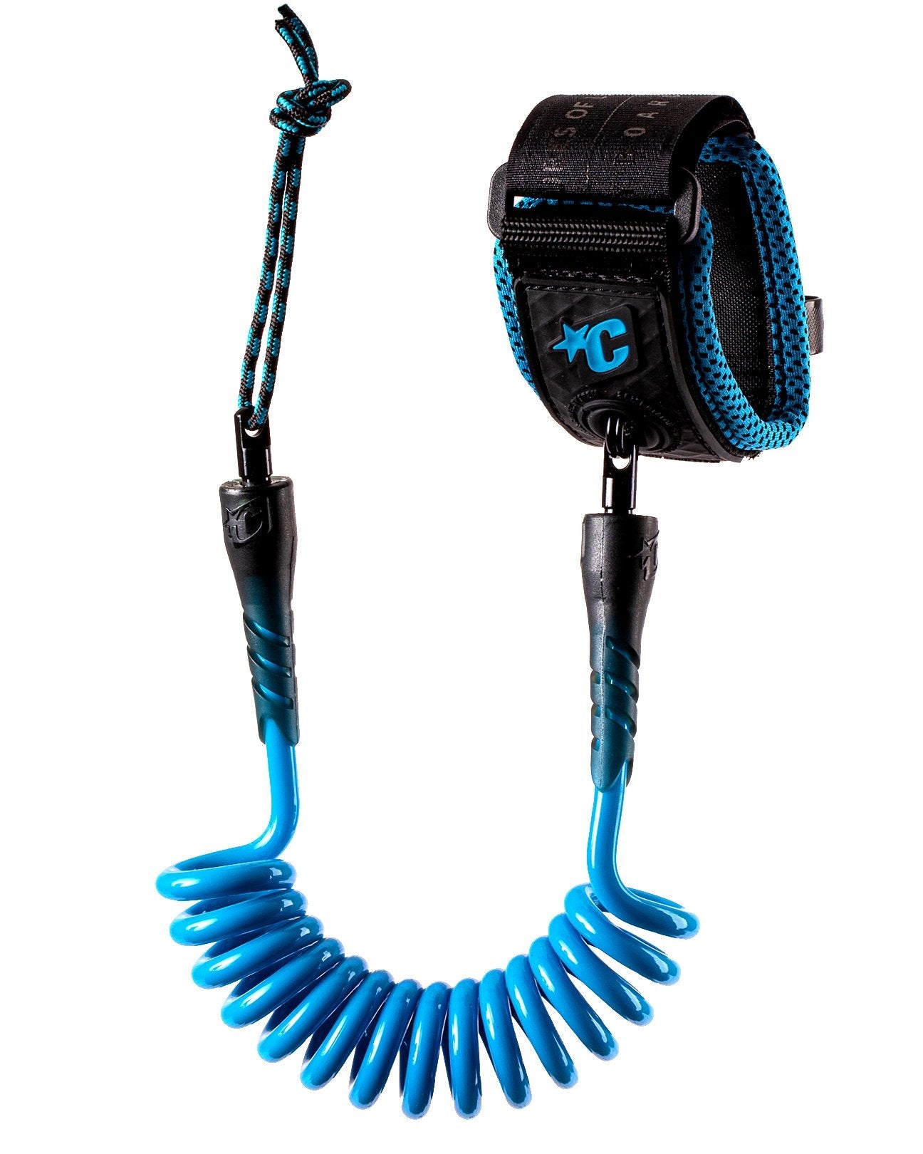 CREATURES RELIANCE WRIST COIL LEASH - CYAN BLACK – Mount Surf Shop